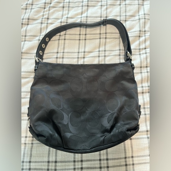 Coach | Bags | Coach All Black Monogram Shoulder Bag | Poshmark